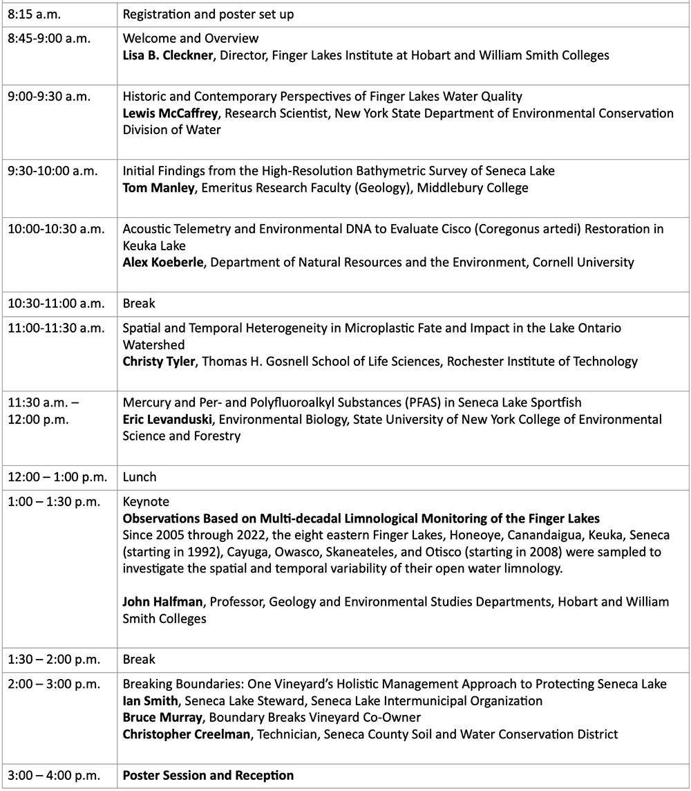 Finger Lakes Research Conference | Finger Lakes Institute | HWS Colleges